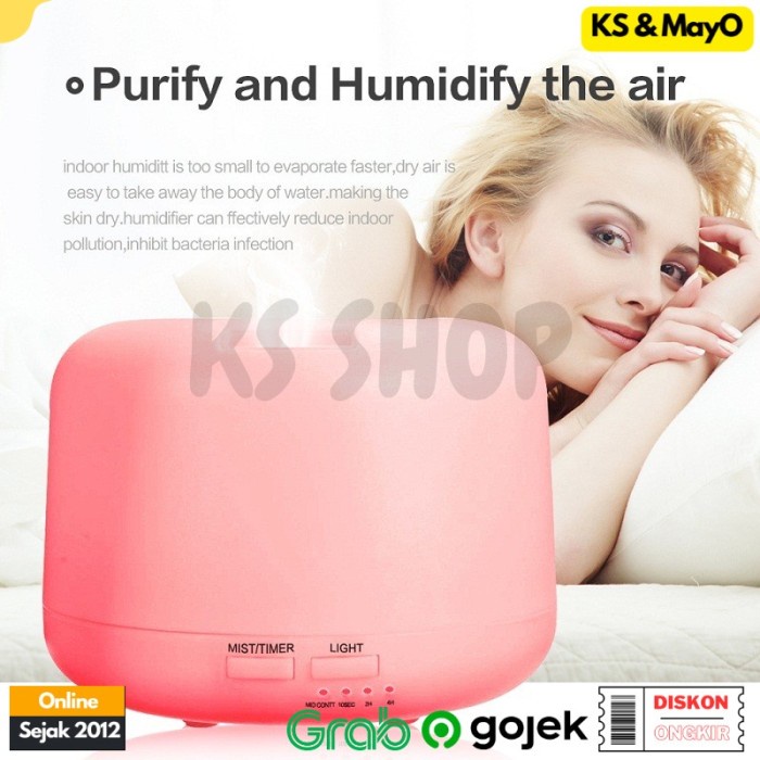 Jual Alat Air Humidifier Aromatherapy Oil Diffuser + 7 LED Kapasitas ...