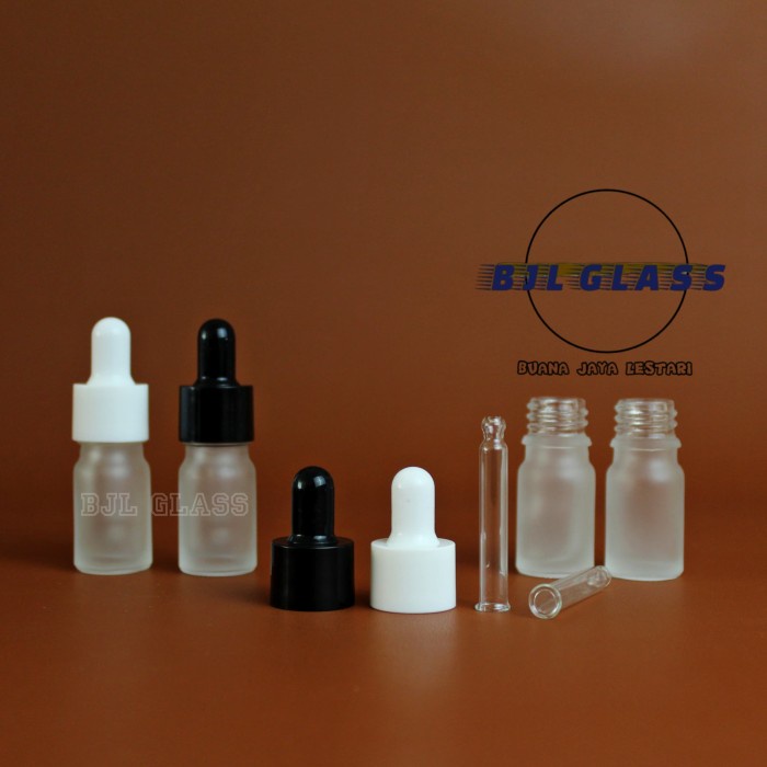 Jual Botol kaca pipet 5ml Frosted / Botol serum tetes 5ml frost ring ...