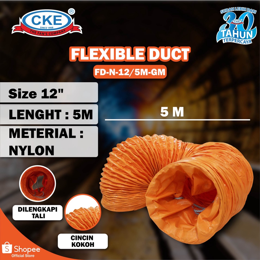 Jual Selang Flexible Duct FD-N-12/5M-GM/Flexible duct/ duct hose/ selang flexible/ selang ...