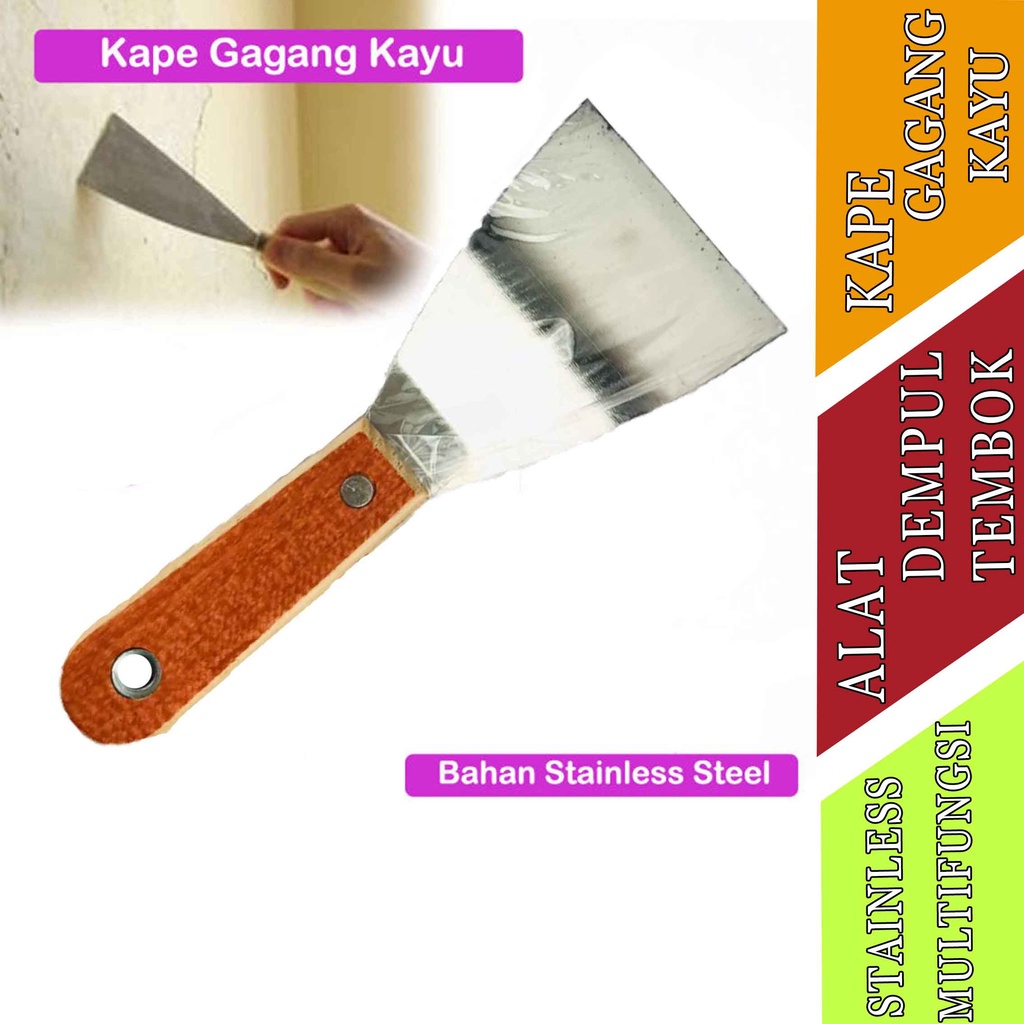 Jual Kape Stainless Steel - Kape Gagang Kayu - Alat Dempul Tembok ...