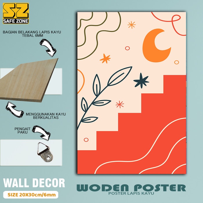 Jual Poster Dinding Aesthetic Lapis Kayu Hiasan Dinding Ruang Tamu - BH ...