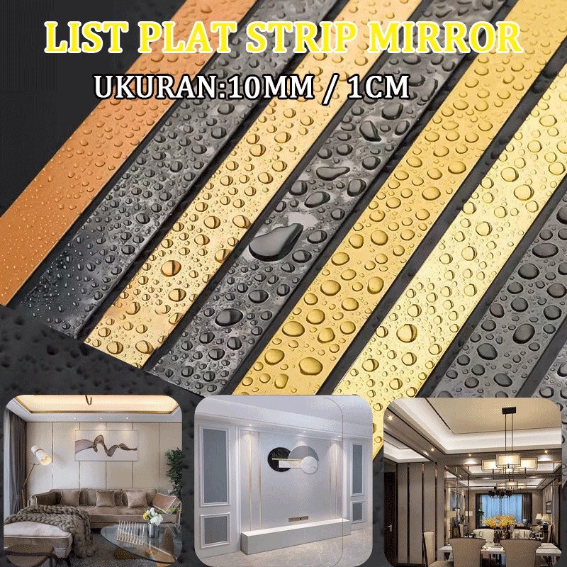 Jual List Plat Strip Mirror Gold Emas Mawar Argent 10MM x 305CM x T0 ...