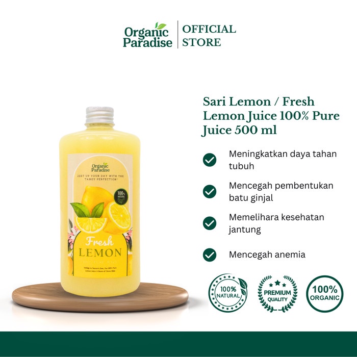 Jual Sari Lemon Murni / Fresh Lemon Juice 100% Pure Juice 500 ml ...