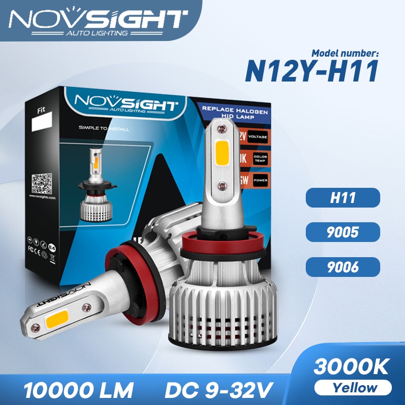 Jual Lampu LED Mobil Kuning 3000K H4 H11 9005 9006 Super Terang NOVSIGHT N12Y | Shopee Indonesia