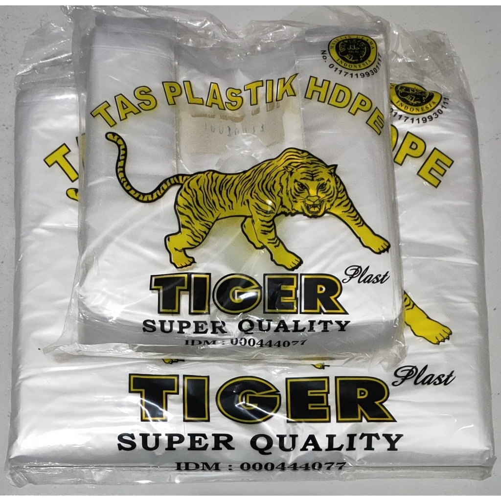 Jual Kantong Plastik Tiger Bening ukuran 15 24 Hitam Bening | Shopee ...