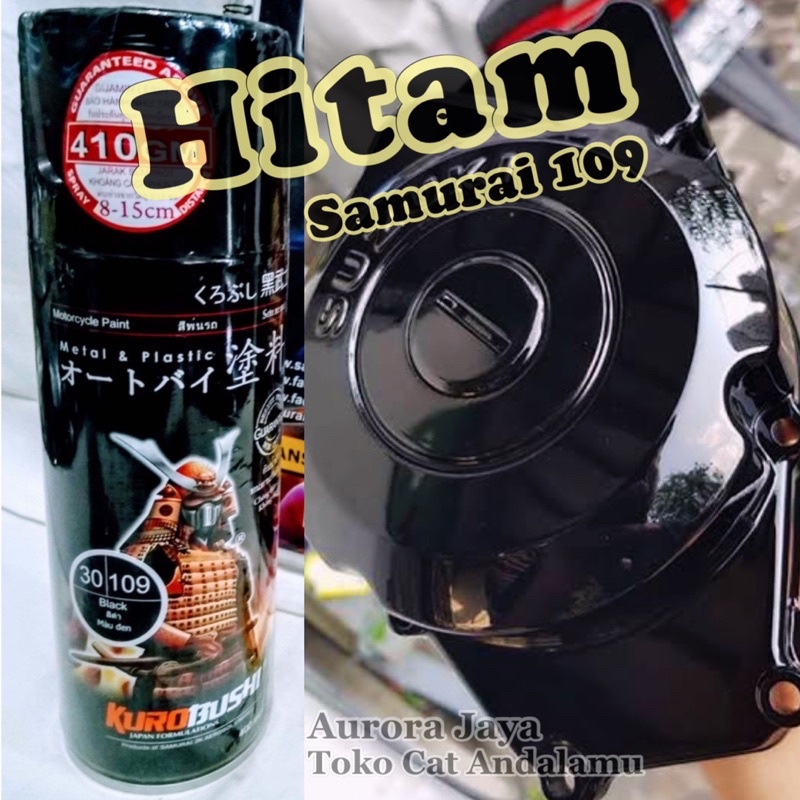 Jual Samurai Paint Black 109 Hitam Mengkilap Gloss Glossy 400ml Cat ...