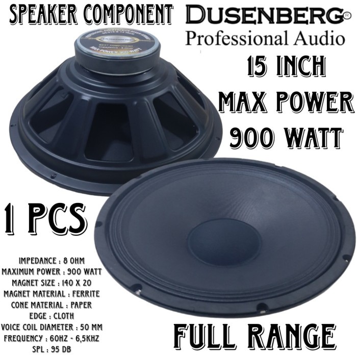 Jual SPEAKER 15 INCH Dusenberg BEST Component FULL RANGE Black DS-015-B ...