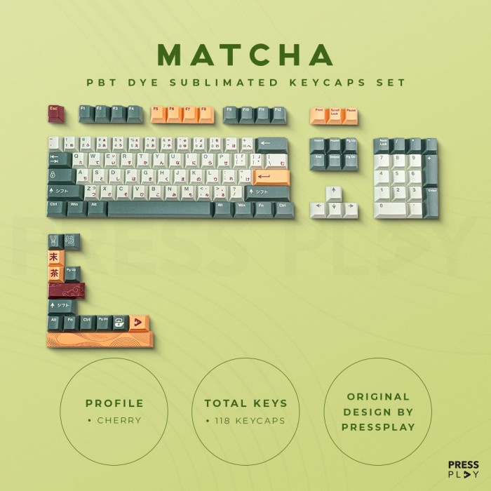 Jual MATCHA PBT Dye Sub Keycaps by Press Play | Shopee Indonesia