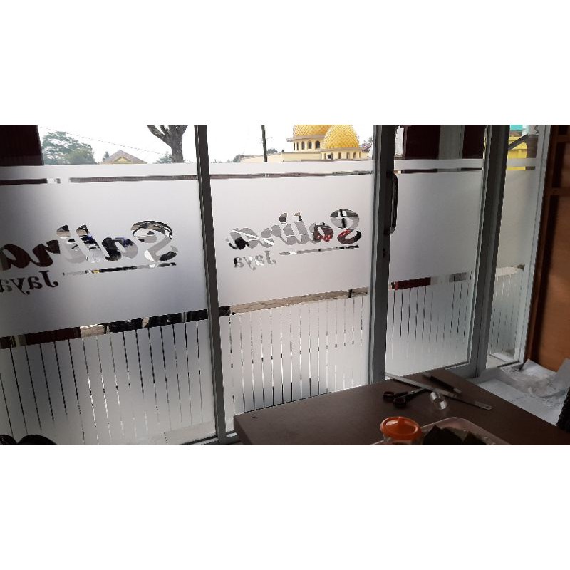 Jual cutting sticker sandblast sticker custom logo nama perusahaan atau ...