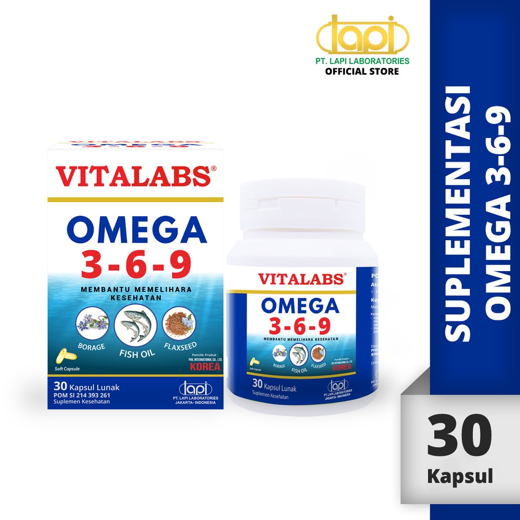Jual VITALABS Omega 3-6-9 - Botol Isi 30 Kapsul - Suplemen Omega 3-6-9 ...