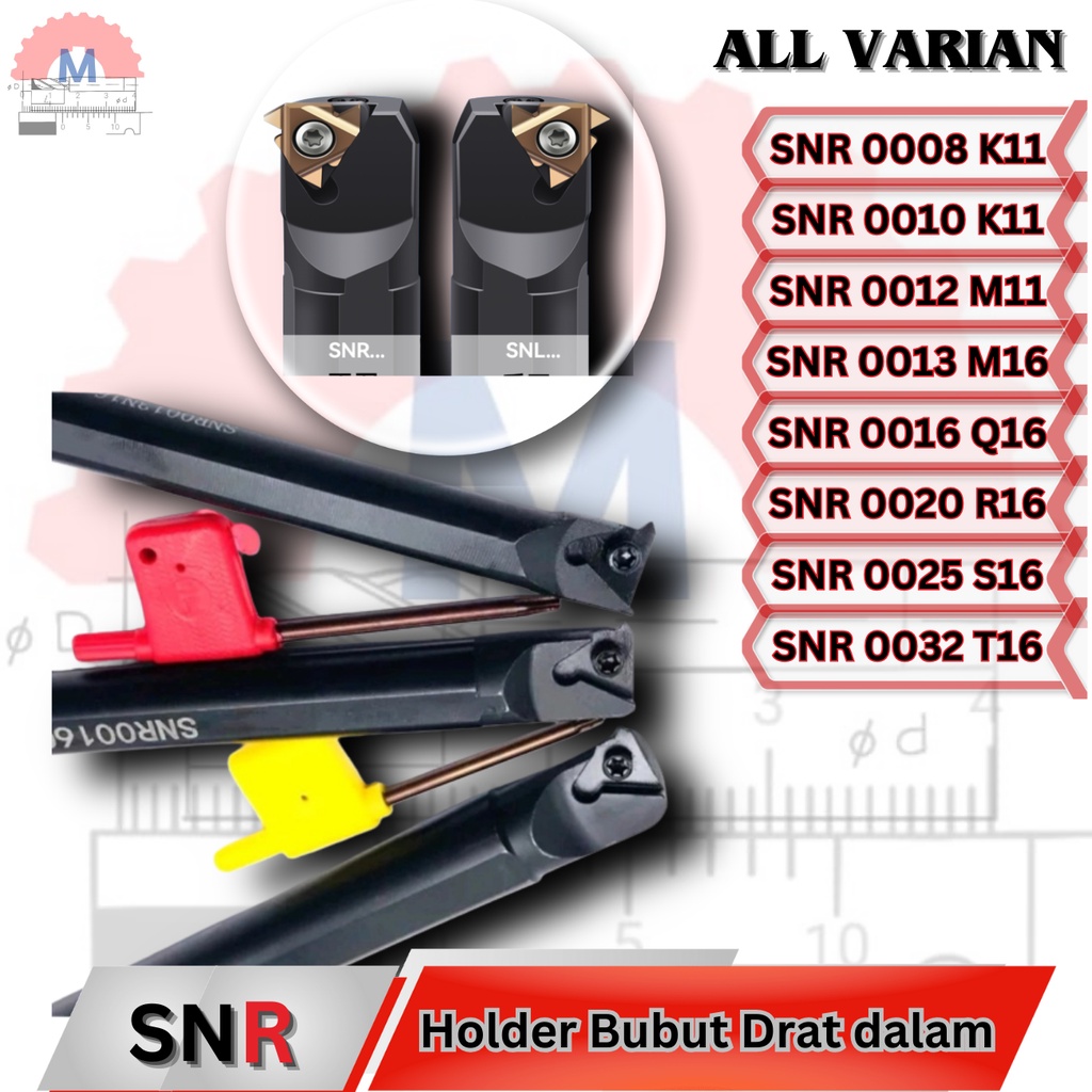 Jual Stang Bubut Ulir SNR 08 10 12 13 16 20 25 32 Holder Pahat Drat Dalam Insert MMT 11 16 IR ...