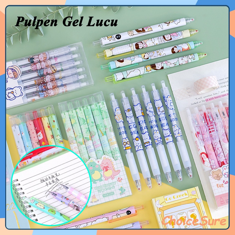 Jual Pulpen Gel Mekanik Lucu Karakter / Pulpen Gel Lucu / 1 Pak Berisi ...