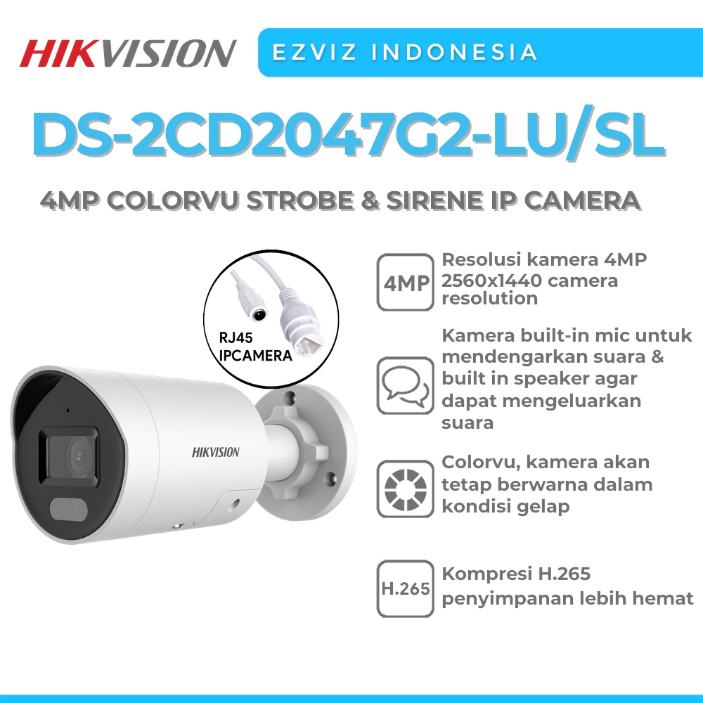 Jual HIKVISION DS-2CD2047G2-LU/SL 4MP COLORVU STROBE & SIRENE IP CAMERA | Shopee Indonesia
