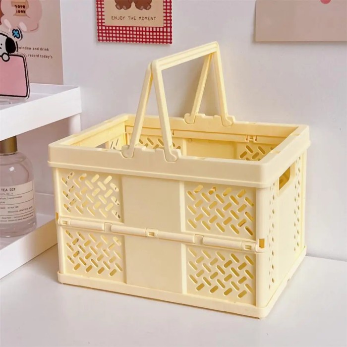 Jual Keranjang Penyimpanan Lipat Handle Mini Box Organizer Basket ...