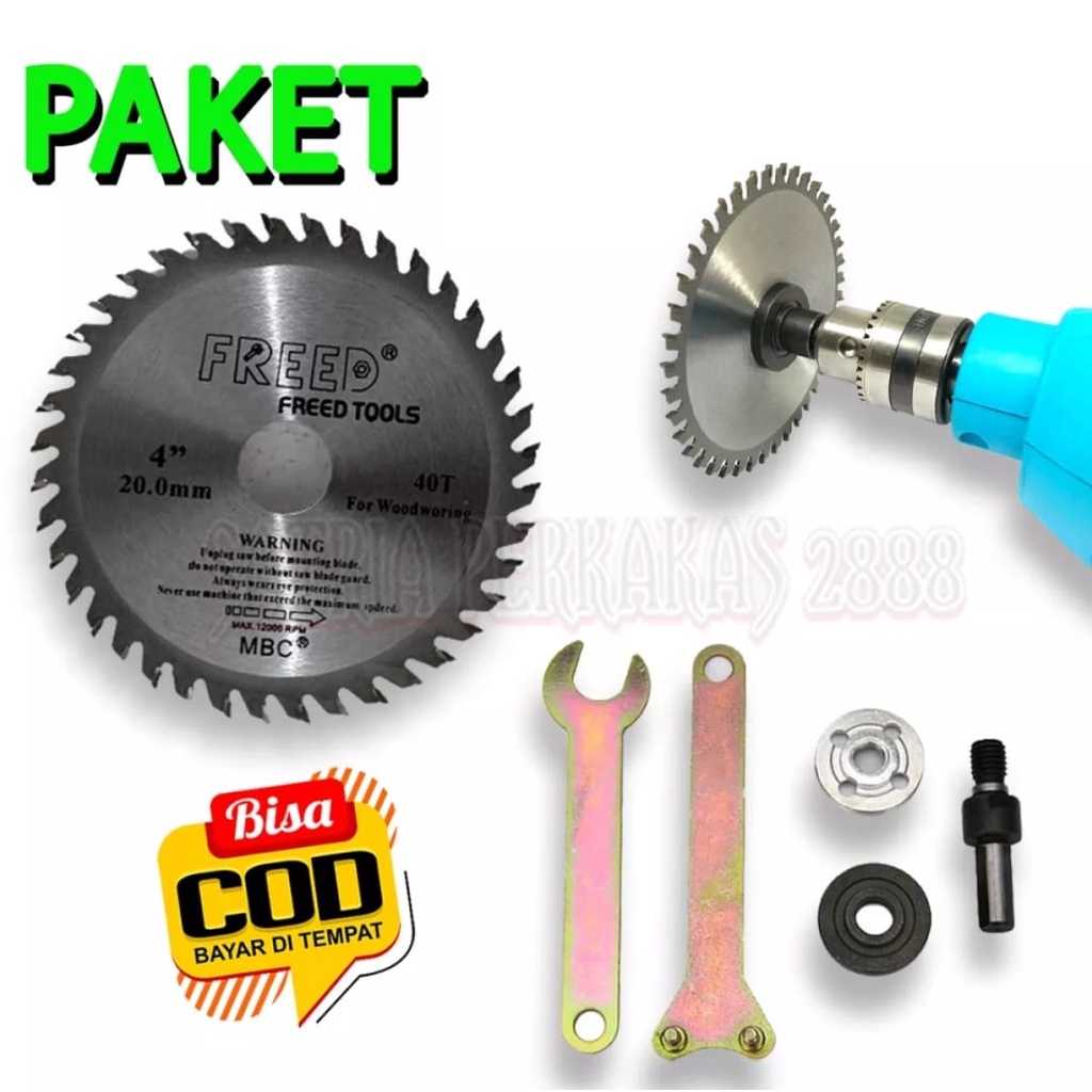 Jual PAKET SET - ADAPTOR BOR JADI GERINDA DENGAN MATA POTONG KAYU ...
