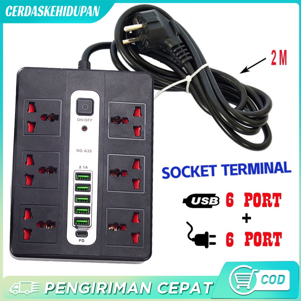 Jual Stop Kontak USB Kabel Serbaguna Multiguna Panjang 2 Meter Original ...