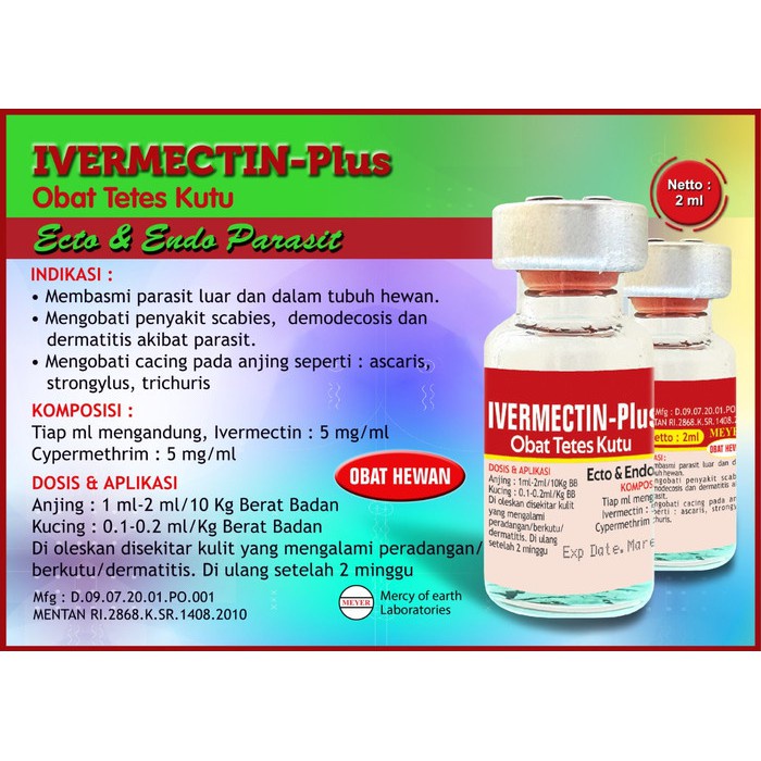 Jual IVERMECTIN-PLUS 2ml - obat tetes kutu hewan - PSID34 | Shopee ...