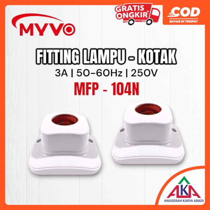 Jual Fitting Plafon Kotak MYVO MFP-104N E27 3A 250V Terminal Kuningan SNI | Shopee Indonesia