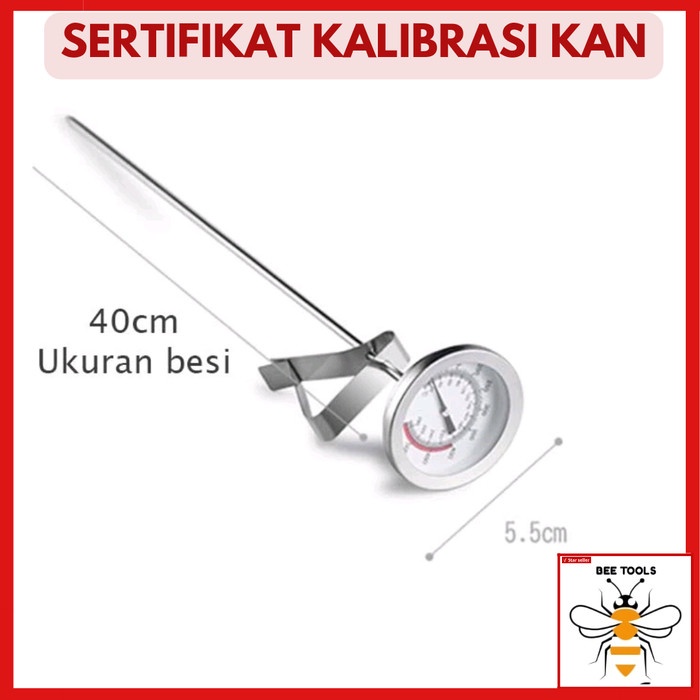 Jual Frying Thermometer Analog 40 cm plus kalibrasi Sertifikat KAN ...