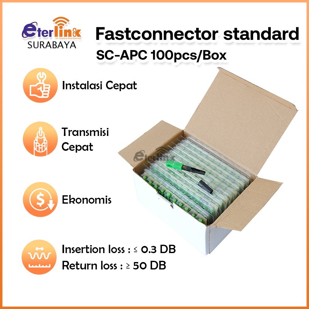 Jual 1Box/100Pcs Fast Connector SC APC Biasa Standar /Fiber Optik ...