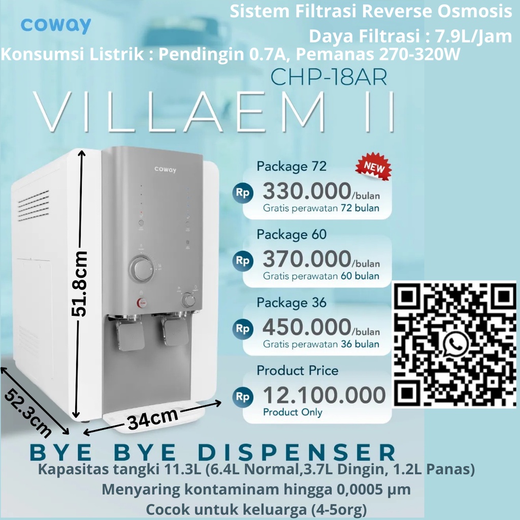 Jual WATER PURIFIER VILLAEM II BY COWAY,ALAT PEMURNI AIR DARI KRAN/PDAM ...