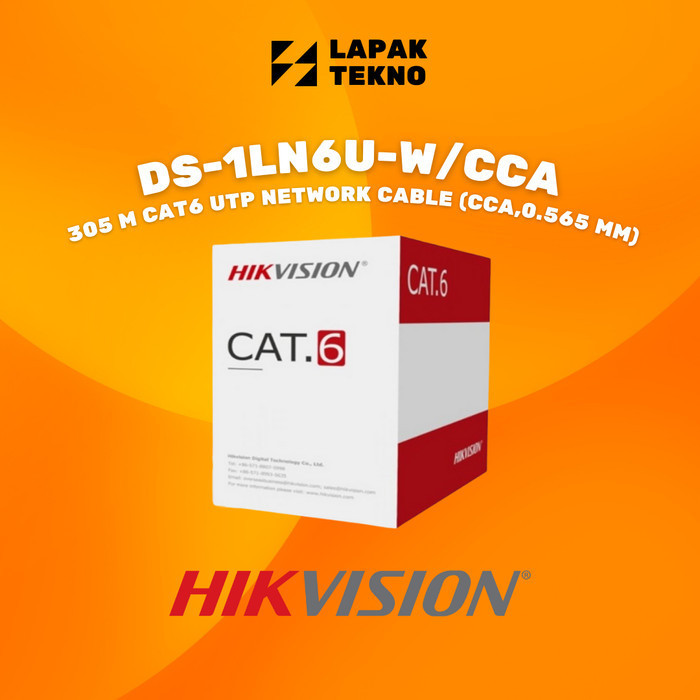 Jual KABEL HIKVISION UTP CAT 6 DS-1LN6U-W/CCA 305 METER LAN NETWORK CABLE | Shopee Indonesia