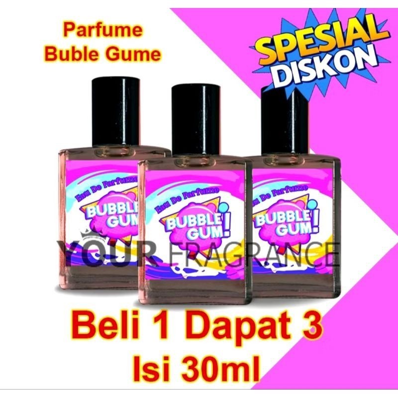 Jual BELI 1 DAPAT 3 | PARFUM BUBBLEGUM 30ML Parfum Badan Dan Pakaian ...