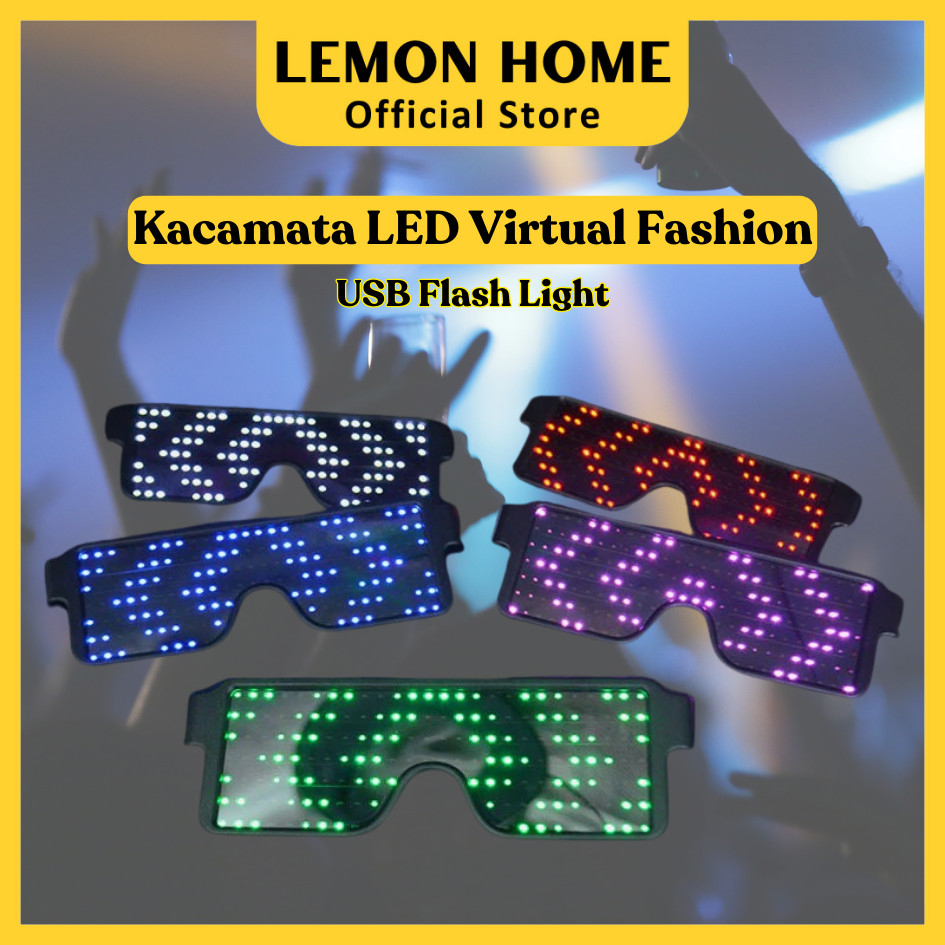Jual Lemon Home ⭐Garansi 1 Tahun⭐ Kacamata LED Virtual Fashion USB ...