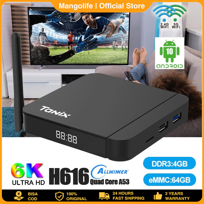 Jual Android 10.0 Tv Box Smart Wifi Tv Box Allwinner Quad Core 2.4G ...