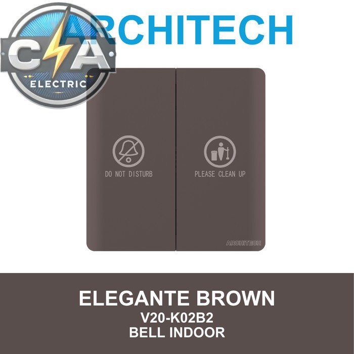 Jual ARCHITECH ELEGANTE V20-K02B2 BROWN Doorbell Switch Indoor | Shopee Indonesia