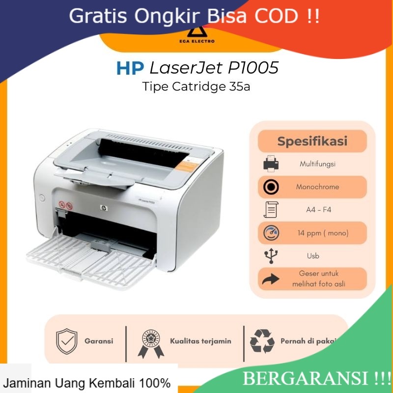 Jual Printer Hp LaserJet P1005 toner catridge 35a siap pakai Bisa COD | Shopee Indonesia
