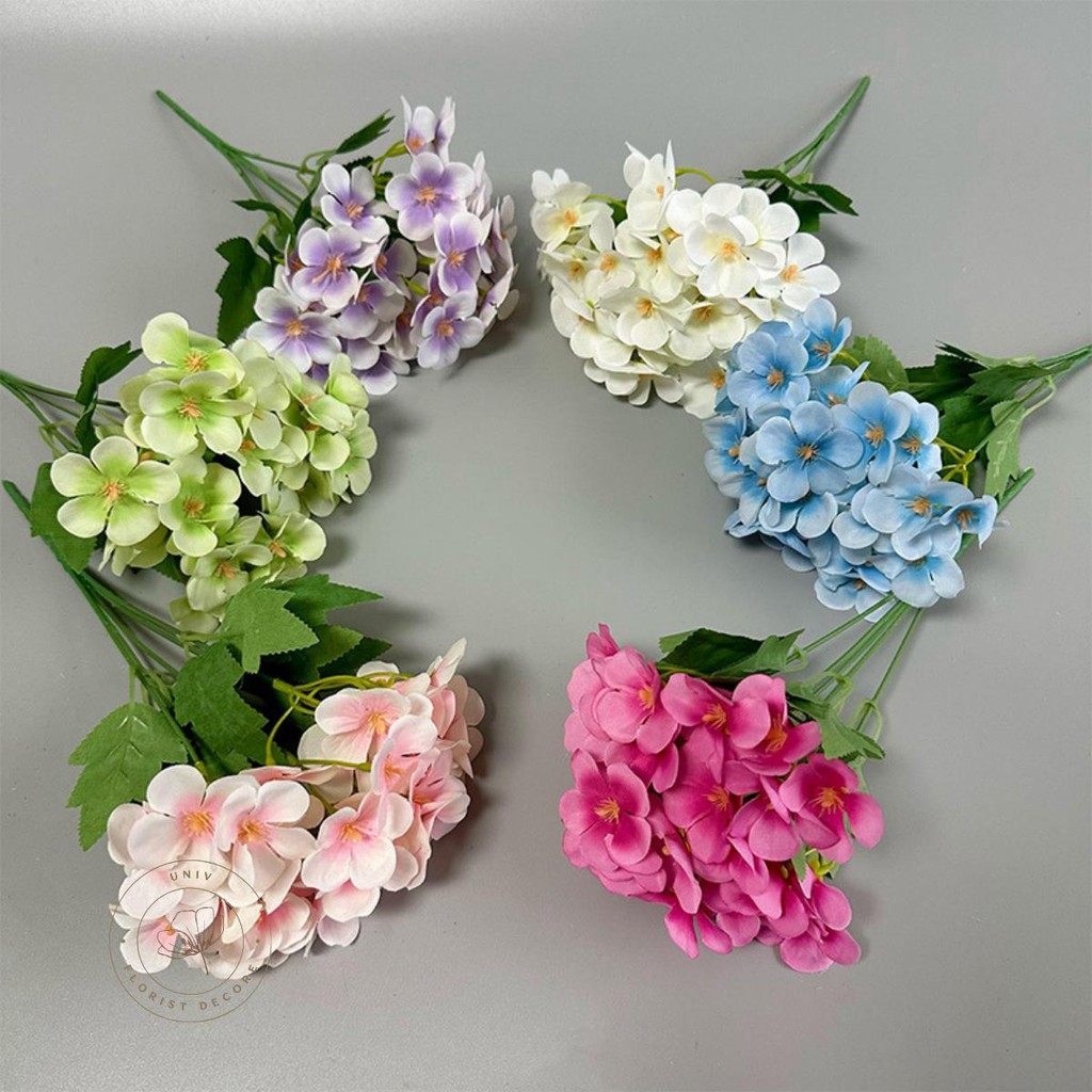 Jual BUKET BUNGA HYDRANGEA ARTIFICIAL HORTENSIA HONEY 5 CABANG UNTUK ...