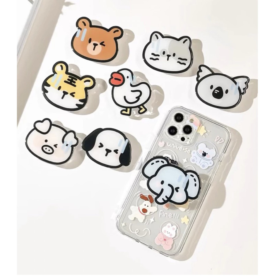 Jual MAUVE Pop Socket Pemegang Phone Berbentuk Bear/Cat/Duck/Koala ...