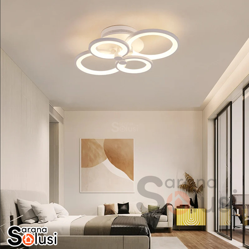 Jual Lampu LED Plafon Ceiling Dimmable 40W 4 Ring 3 in 1 Color | Shopee ...