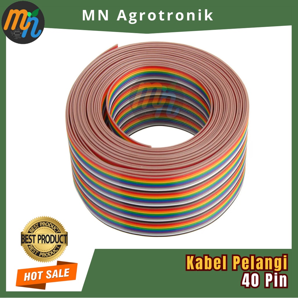 Jual KABEL PELANGI 40 PIN 1M KABEL RAINBOW 40 PIN KABEL PITA RIBBON ...