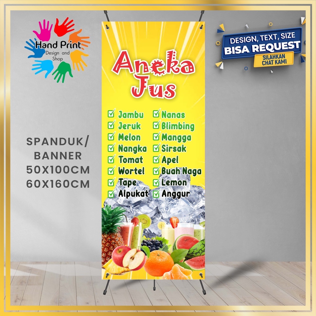 Jual SPANDUK / BANNER Aneka Jus Buah Segar Bisa Request Desain | Shopee ...