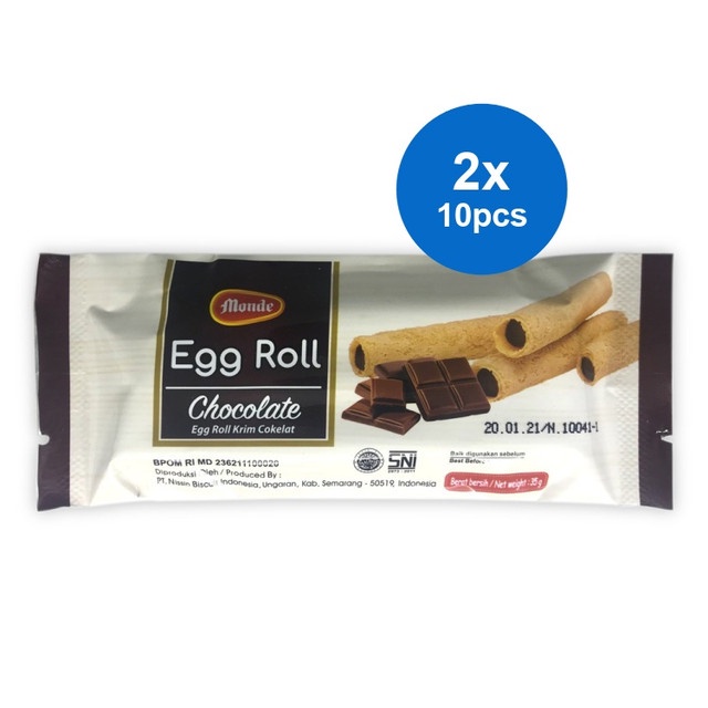 Jual Monde Egg Roll Chocolate 10 x 35gr (2 pack) | Shopee Indonesia