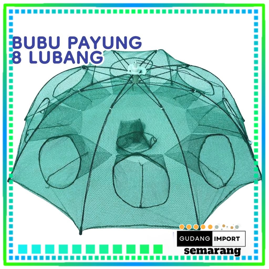 Jual Perangkap Bubu Payung 8 Lubang Alat Jaring Pancing Jala Ikan Udang Kepiting Lele Lobster ...