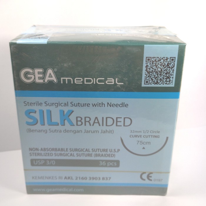 Jual Banda Aceh Grosir Per Box Benang operasi silk braided gea USP 3/0 ...