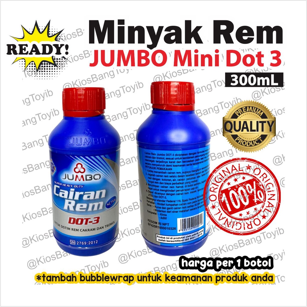 Jual Oli Minyak Rem Motor JUMBO Dot 3 Isi 300mL Original Universal ...