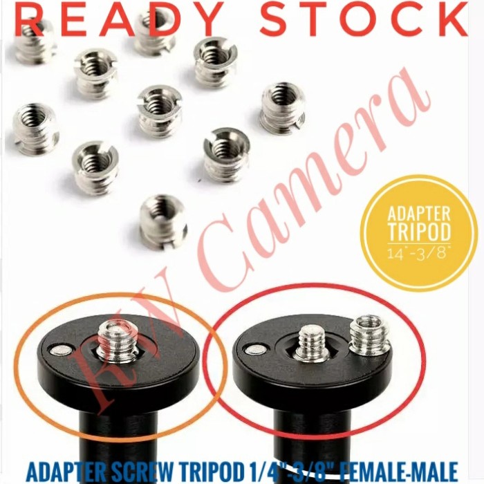 Jual Adapter Baut Tripod 1/4"-3/8" Screw Plate Female-Male Manfrotto ...