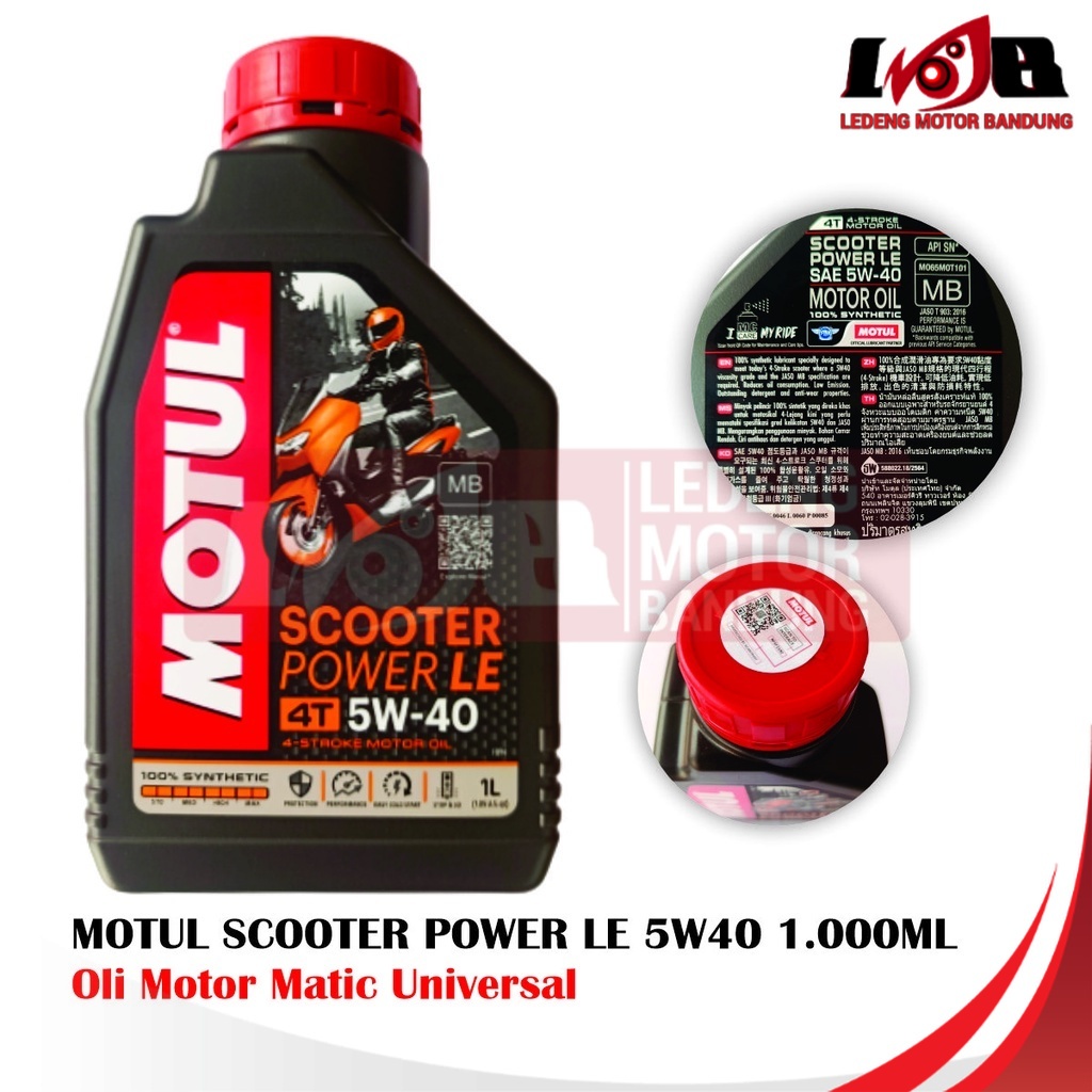 Jual Motul Scooter Power LE 5W40 Synthetic Oli Motor Matic 800ml atau ...
