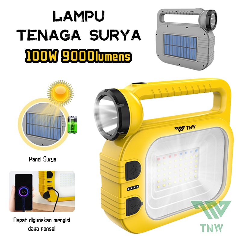 Jual TNW OL6 Senter LED Super Terang Portabel Lampu Tenaga Surya Outside Solar Emergency Light ...