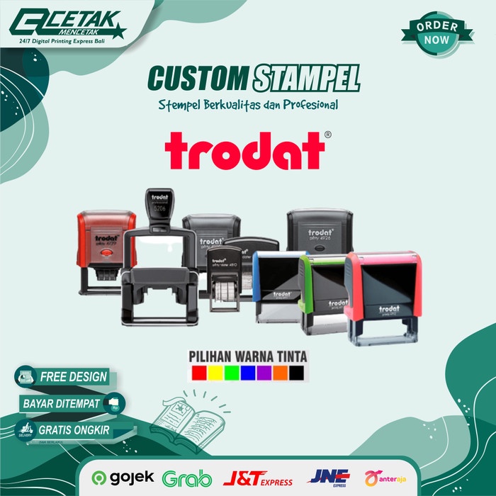 Jual Stempel Trodat Otomatis Stamp Warna Instansi Perusahaan Custom ...