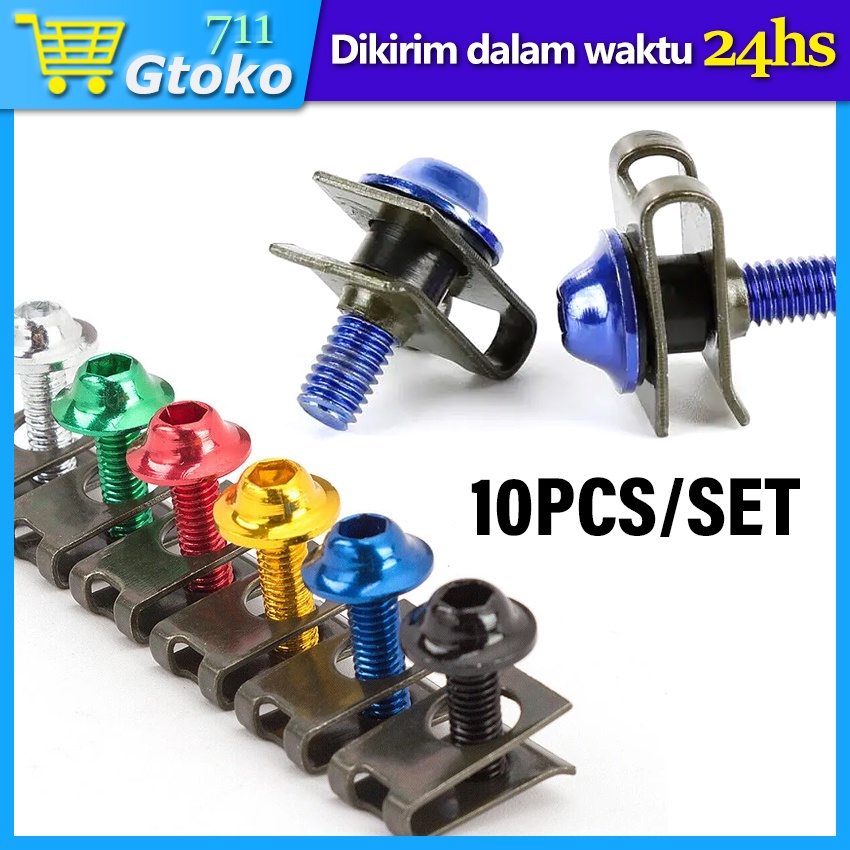 Jual 10 Pcs Baut Klip Body Batok Drat CNC Aluminium Sekrup Jepit Motor ...
