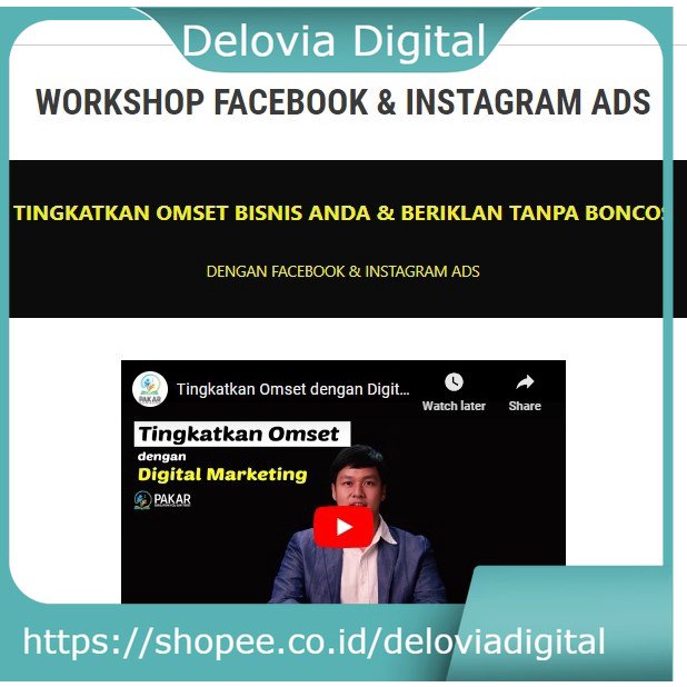 Jual WORKSHOP FACEBOOK dan INSTAGRAM ADS - Belajar Membuat Iklan FB dan IG Ads - Pakar Academy ...