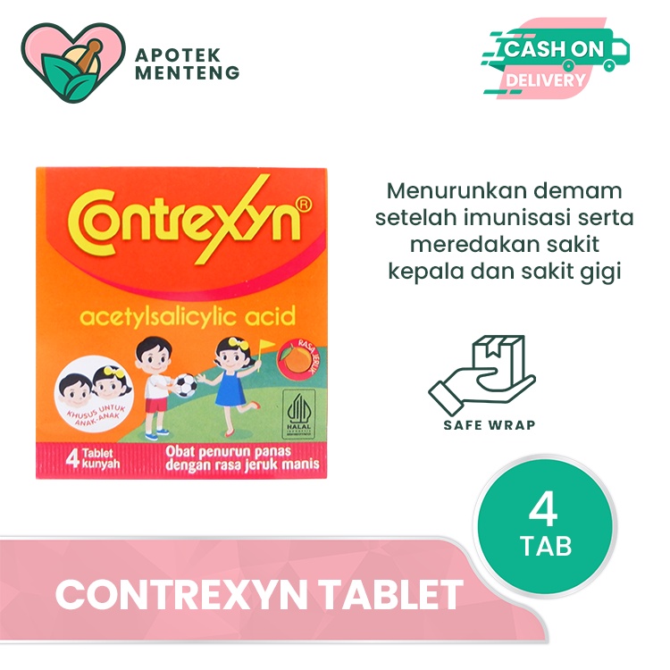 Jual Contrexyn 4 Tablet Kunyah - Obat Penurun Panas Rasa Jeruk | Shopee ...