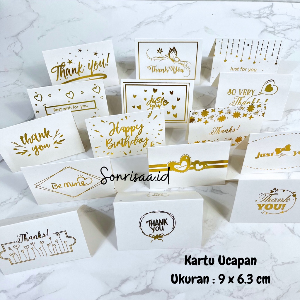 Jual Kartu Ucapan Putih Gold / Greeting Card Estetik / Happy Birthday ...