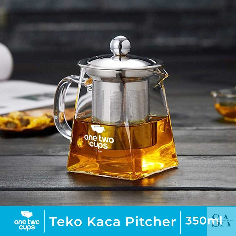 Jual One Two Cups Teko Teh Kaca Tahan Panas Glass Teapot dengan Saringan - TP-761 | Shopee Indonesia