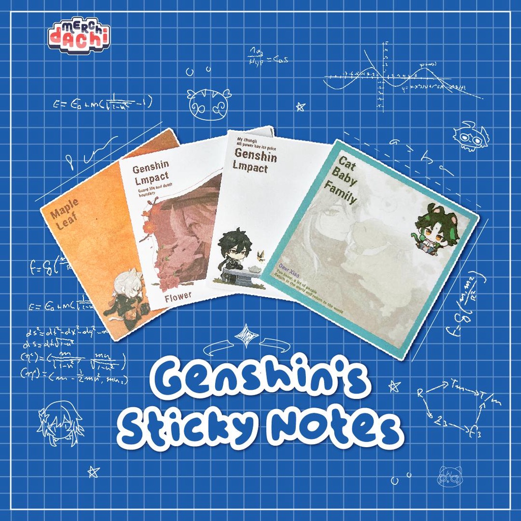 Jual Sticky Notes Genshin Impact 1 Set isi 4 Model Memopad Paper ...